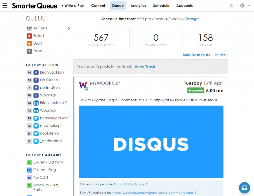 SmarterQueue review - Best Edgar and Buffer alternative