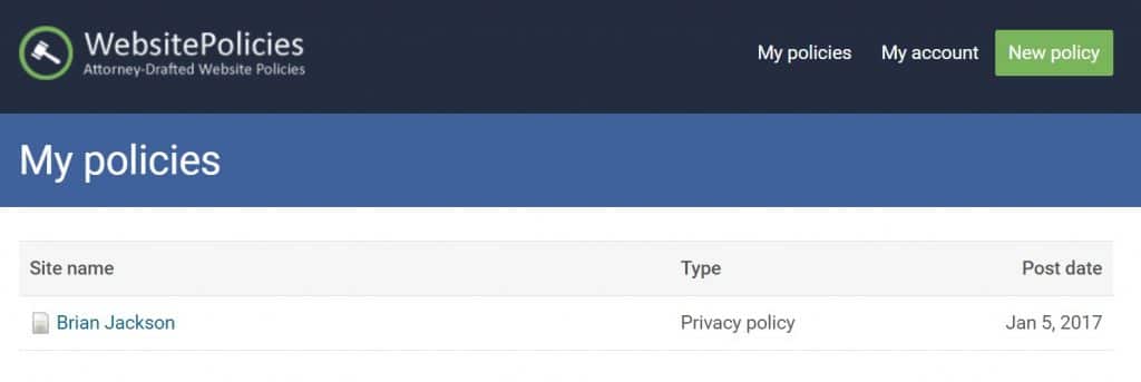 WebsitePolicies.com - Quickly Generate Free Website Policies