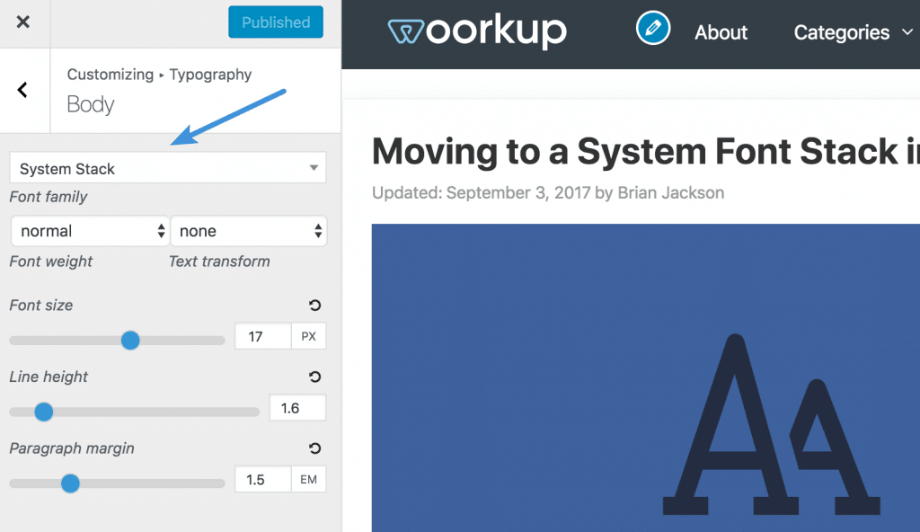 Moving to a system font stack in WordPress (how and why)